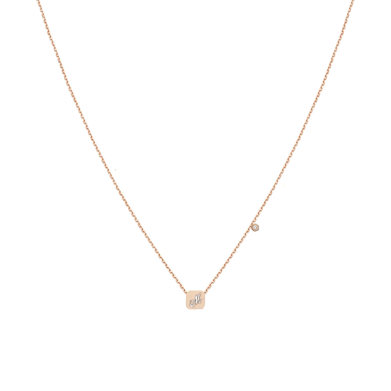 Collier Sign Initial Diamond M - Helena Joy
